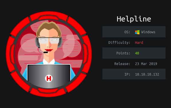 Helpline - HTB Writeup - Thadigus